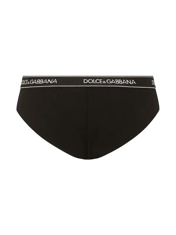 Dolce & Gabbana Black White Stripes High Waist Panty Underwear main image 1