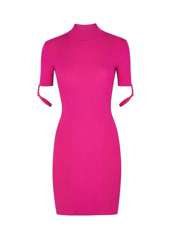 Jacquemus La Robe Torre Fuchsia Stretch-Knit Mini Dress - Pink |  Editorialist