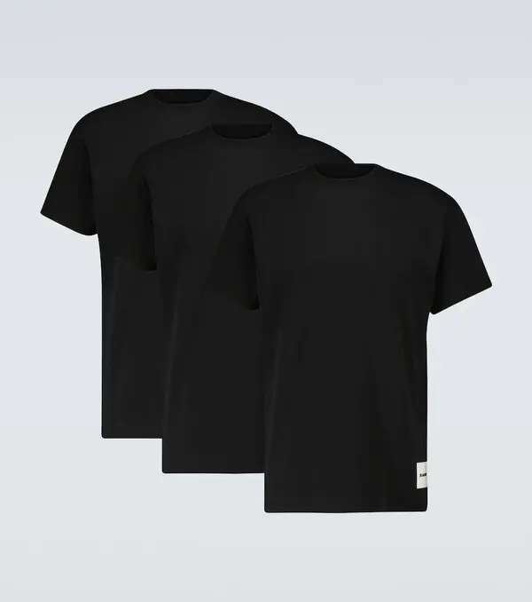 JIL SANDER Pack Of Three Cotton T-shirts - Black