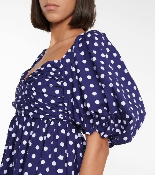 Caroline Constas Brie Polka-Dot Cotton-Blend Minidress In Blue - 32% Off |  Editorialist