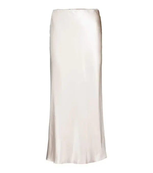 Dorothee Schumacher Sense Of Shine Silk Satin Midi Skirt - White
