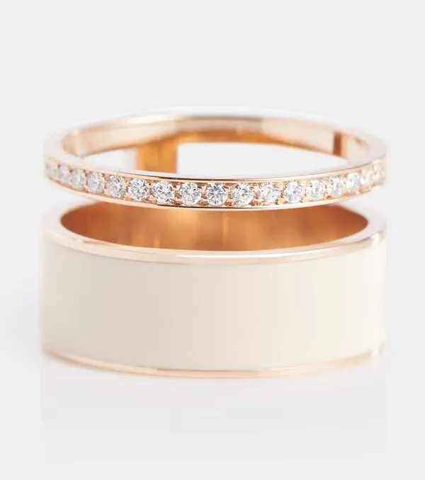 REPOSSI Berbere Module 18kt Rose Gold Ring With Diamonds - Metallic