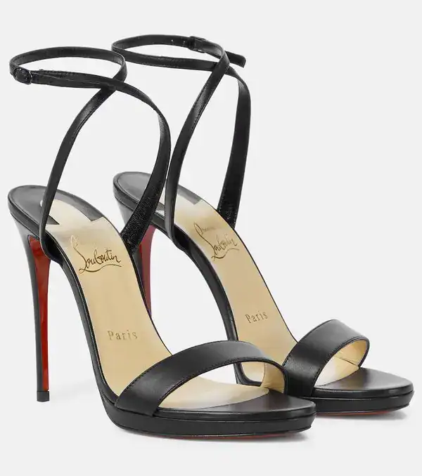 Christian Louboutin Loubi Queen 120 Leather Sandals Black