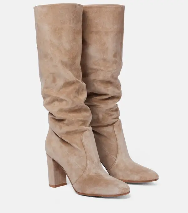 GIANVITO ROSSI Glen 85 Suede Knee-high Boots