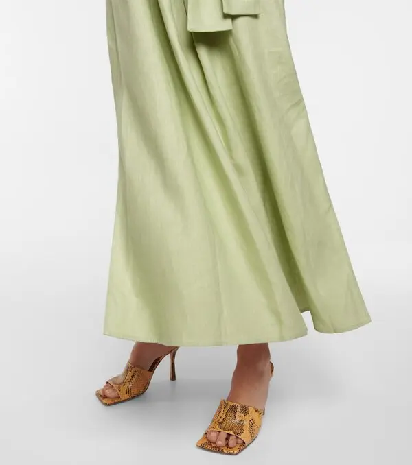Lisa Marie Fernandez Rosetta Linen Maxi Dress In Green - 50% Off |  Editorialist
