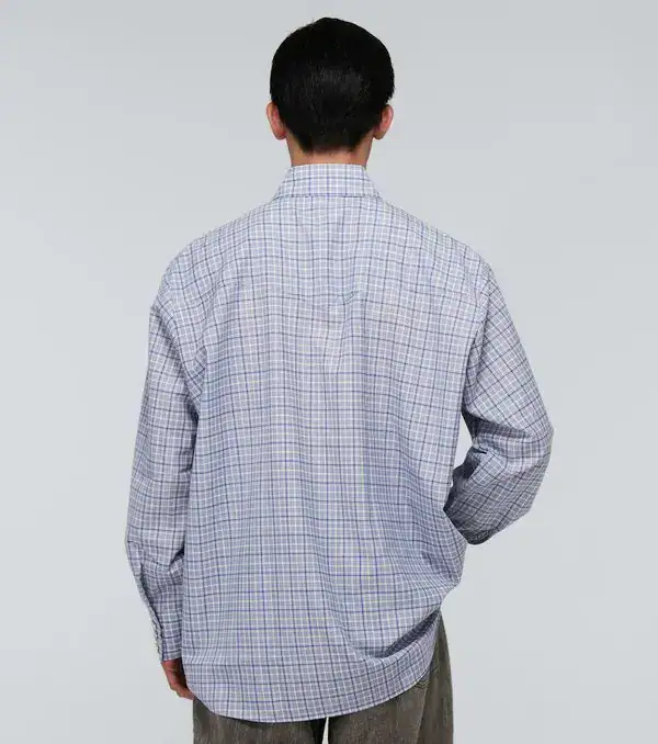Our Legacy Ranch Long-Sleeved Checked Shirt In Blue - 40% Off 