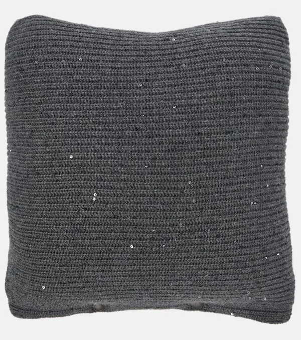 Brunello Cucinelli Sequined Cashmere And Silk Cushion