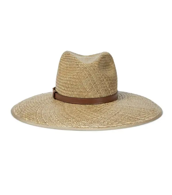 Gucci Horsebit Leather-Trimmed Straw Hat Beige Editorialist