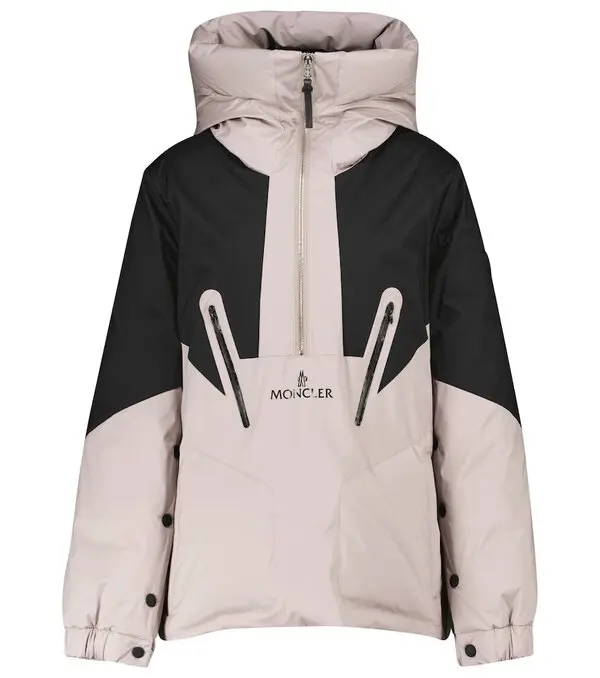 Moncler Iberis Hooded Half-zip Down Jacket