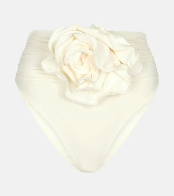 Magda Butrym Floral-appliqué Bikini Bottom - White