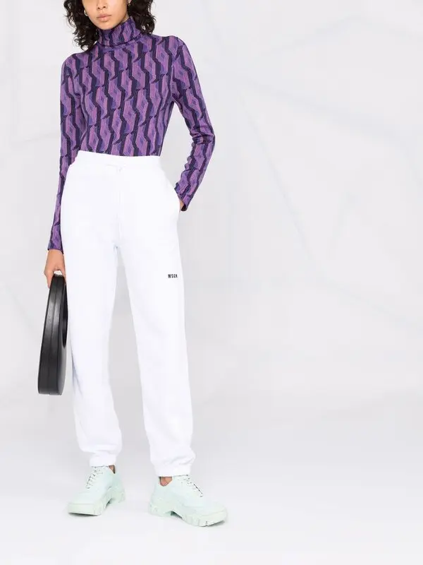 MSGM Logo-print Cotton Track Pants - White