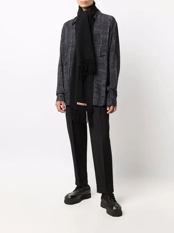 Acne Studios Fringed Cashmere Scarf - Black