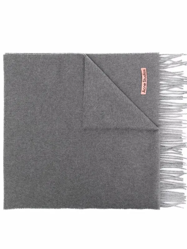 Acne Studios Fringed Cashmere Scarf - Grey