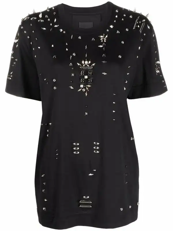 Givenchy Spike Stud-Embellished T-Shirt - Black | Editorialist