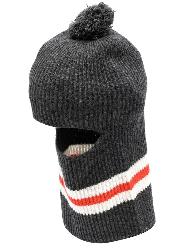 Cashmere In Love Wira Pompom Balaclava Hat - Grey