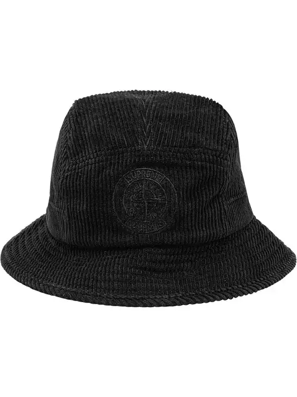 Supreme X Stone Island Corduroy Bucket Hat - Black | Editorialist