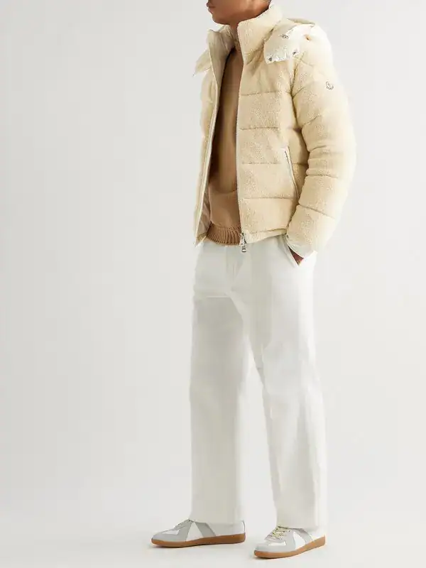 Moncler Michon Quilted Sherpa And Nylon Down Jacket - Neutrals