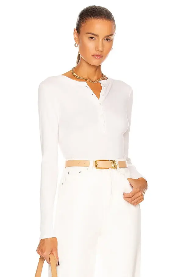 NILI LOTAN Jordan Henley Tee - White