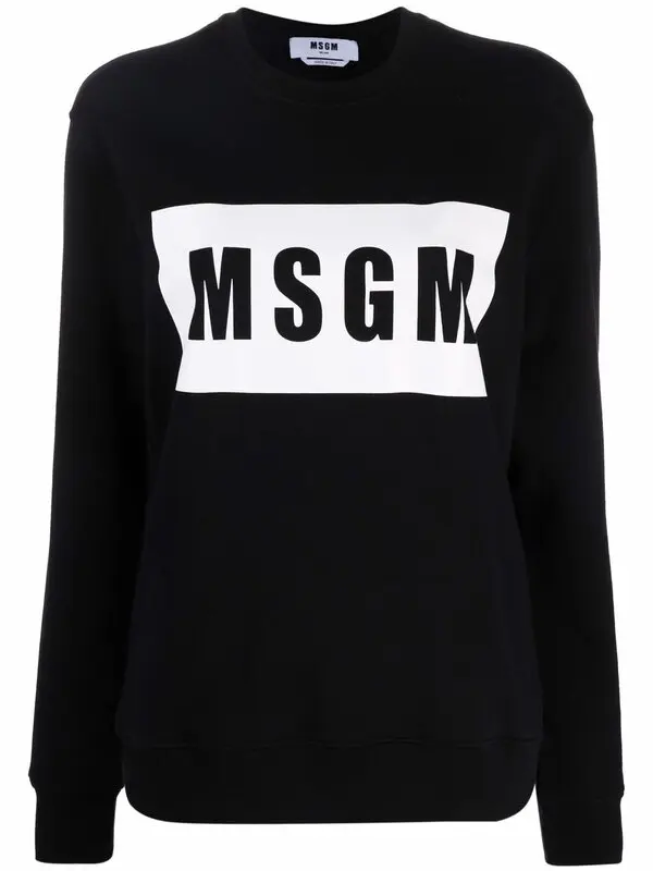 MSGM Logo-print Cotton Sweatshirt - Black