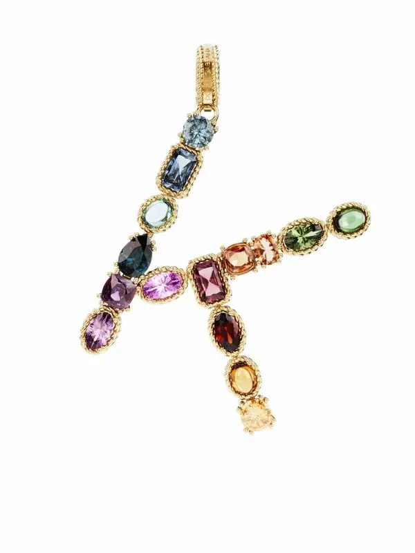 Dolce & Gabbana 18kt Yellow Multi-stone 'k' Pendant