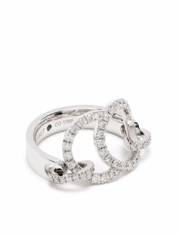 COURBET 18kt Recycled White Gold Celeste Pavé Diamond Ring - Silver