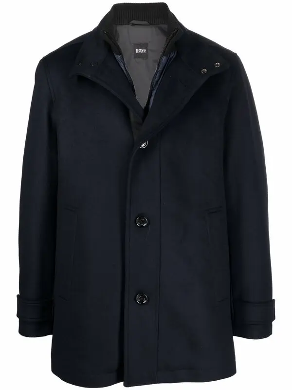 Hugo Boss Single-Breasted Short Coat Blue Editorialist