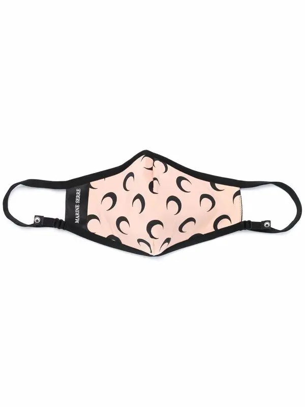 MARINE SERRE Moon-print Face Mask - Neutrals