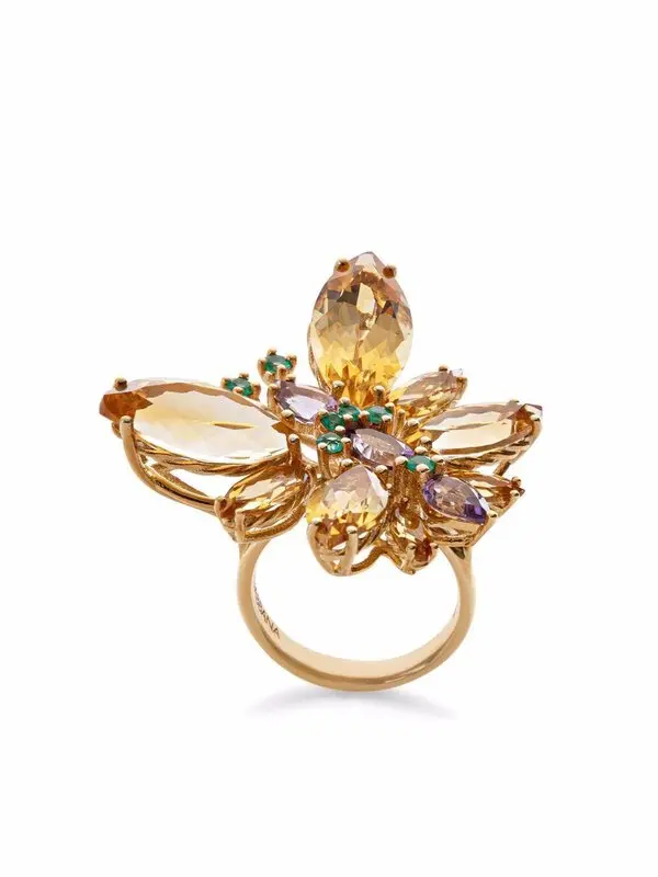 Dolce & Gabbana 18k Yellow Butterfly Citrine Ring
