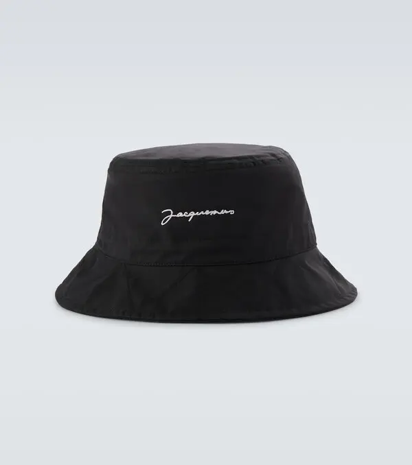 JACQUEMUS Le Bob Picchu logo embroidered bucket hat Jacquemus Khaki La Montagne  main image 3