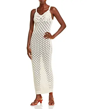 remain birger christensen crochet dress Remain Birger Christensen Crochet Organic Cotton-Blend Dress In Neutrals -  8% Off