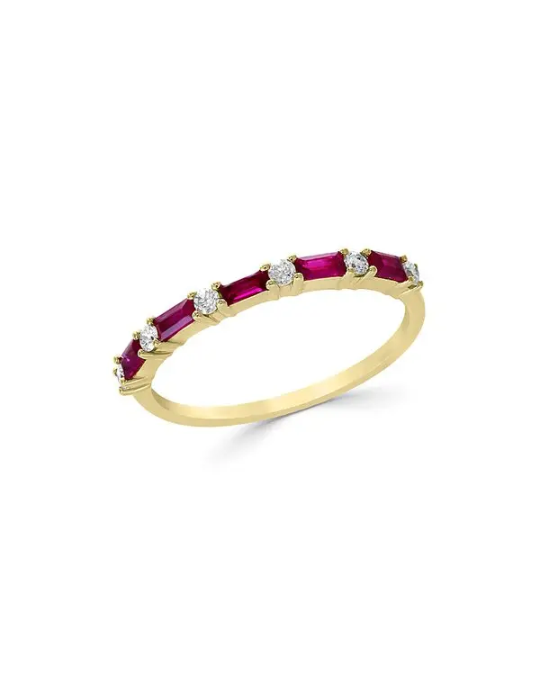 Bloomingdale'S Ruby And Diamond Stacking Ring