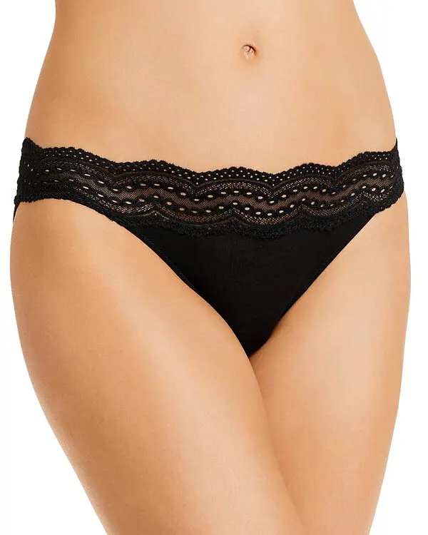 Cosabella Ceylon Lace Trim Low Rise Bikini - Black