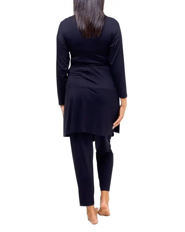 NOM MATERNITY Second Skin Maternity Robe - Black