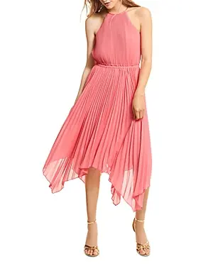 Michael Kors Pleated Chain Neck Halter Dress In Blush Pink - 30% Off |  Editorialist