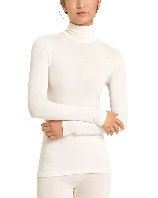 Hanro Woolen Silk Turtleneck Top - Cygne