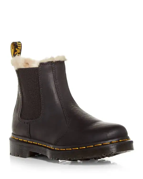Martens Leonore Faux Fur Lined Chelsea Boots In Black 30