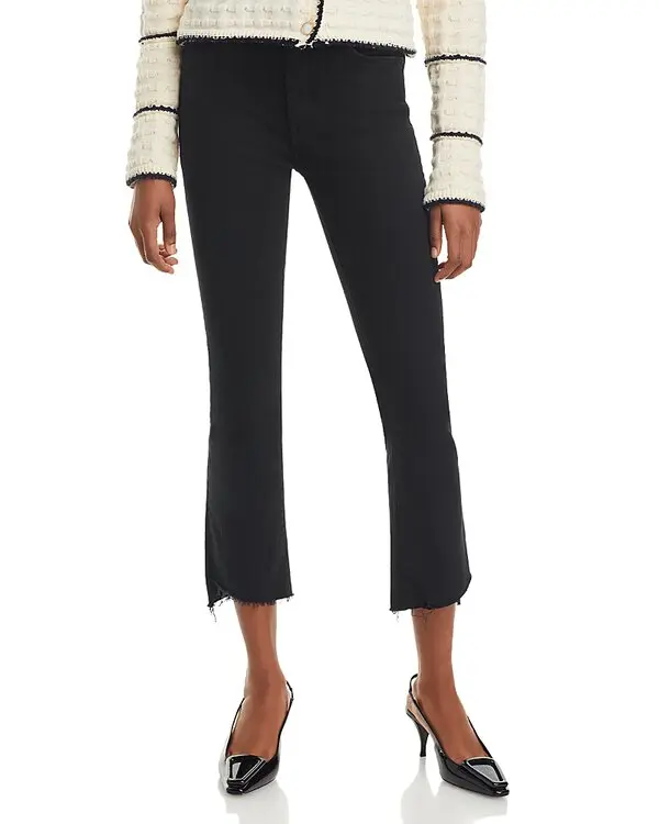 MOTHER The Insider High Rise Crop Step Fray Bootcut Jeans - Not Guilty
