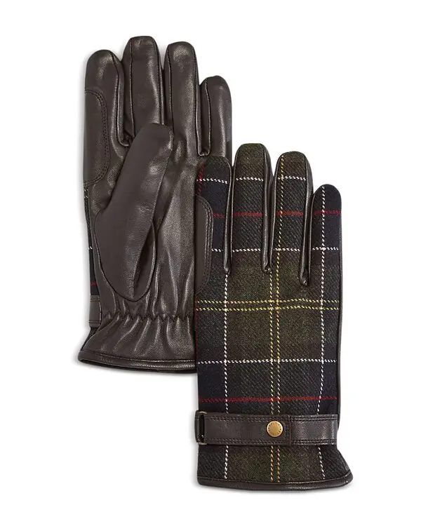 Barbour Tartan Wool And Leather Gloves - Classic