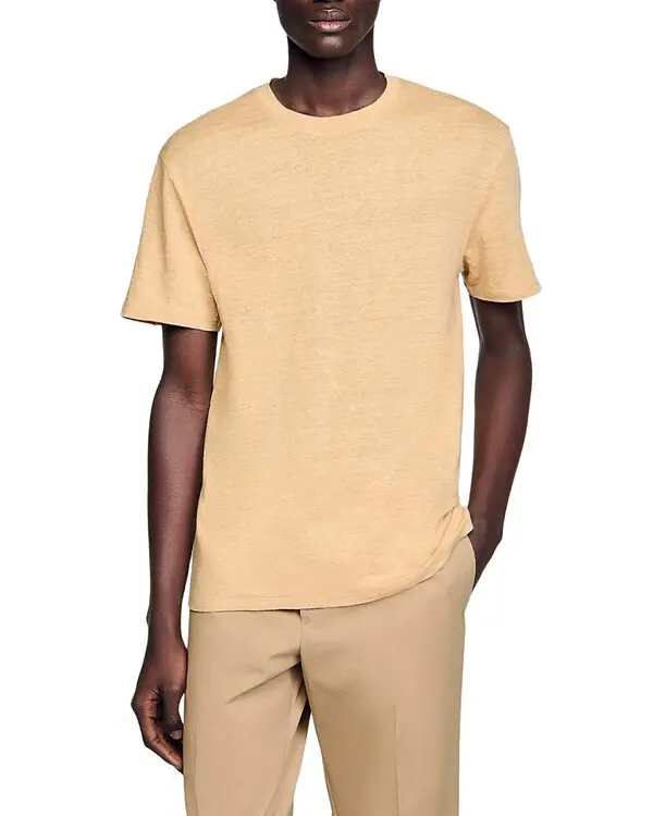 Sandro Clash Linen Tee - Nut