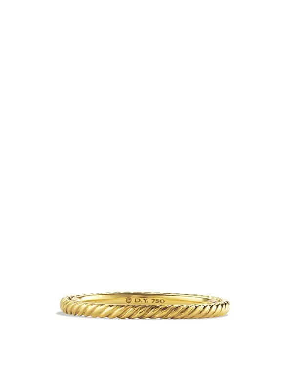 David Yurman Cable Classics Band Ring In 18k - Gold