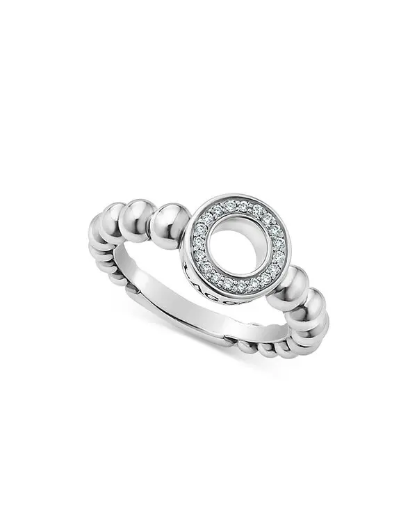 Lagos Sterling Caviar Spark Diamond Ring - Silver