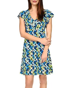 Michael Kors Printed Flutter Sleeve Dress In Bright Limeade - 51% Off |  Editorialist