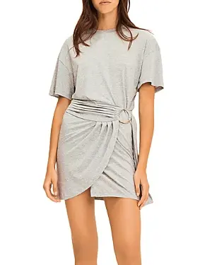 Ba&Sh Erika Draped Mini Dress In Heather Gray - 40% Off