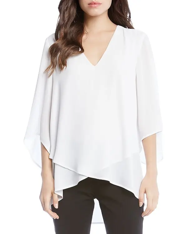 Karen Kane Asymmetric High-low Top - Off White