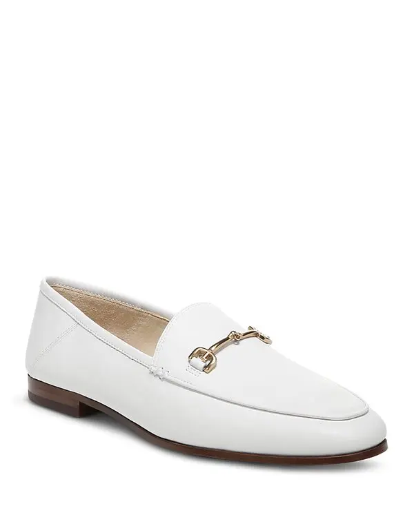 Sam Edelman Loraine Almond Toe Loafers - White Leather
