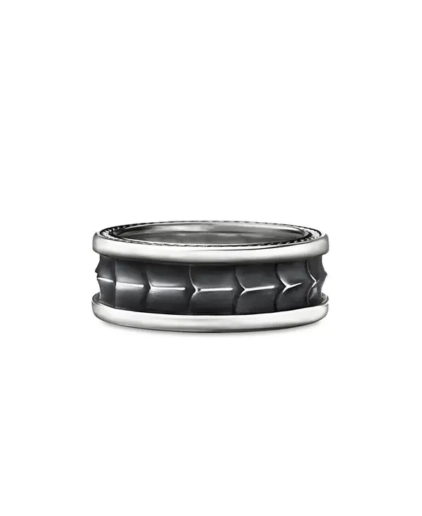 David Yurman Armory Band Ring - Black/silver