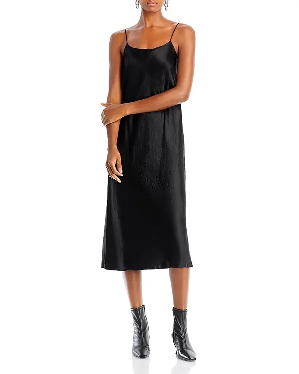 Vince Satin Slip Dress - Black