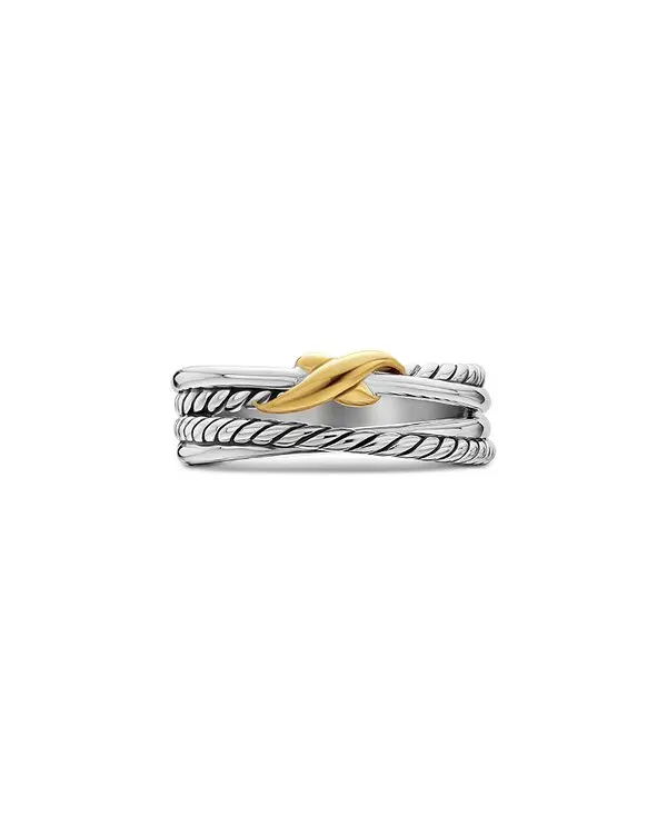 David Yurman X Crossover Ring With 18k Gold - Silver/gold