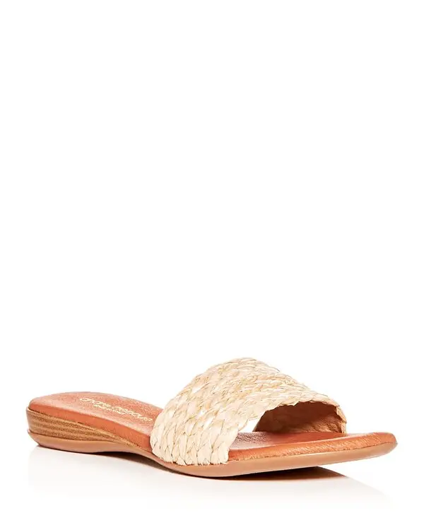 Andre Assous Nahala Woven Slide Sandals - Beige