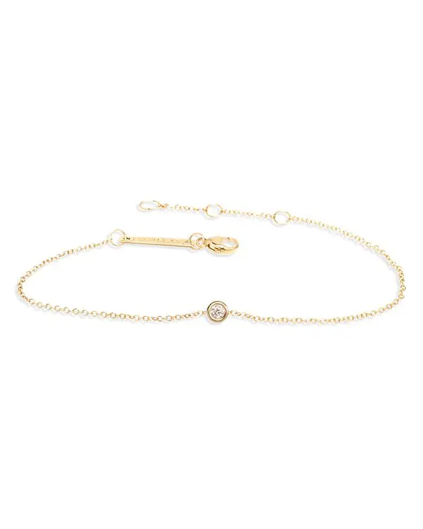 Zoe Chicco 14k Gold Diamond Bezel Chain Bracelet